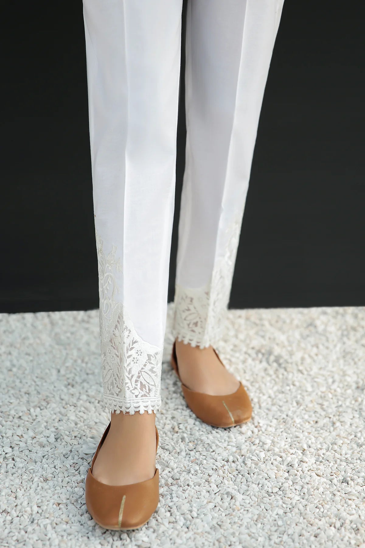 Buy Women's White 100% Cotton Embroidered Trouser Online | PinkPhulkari ...