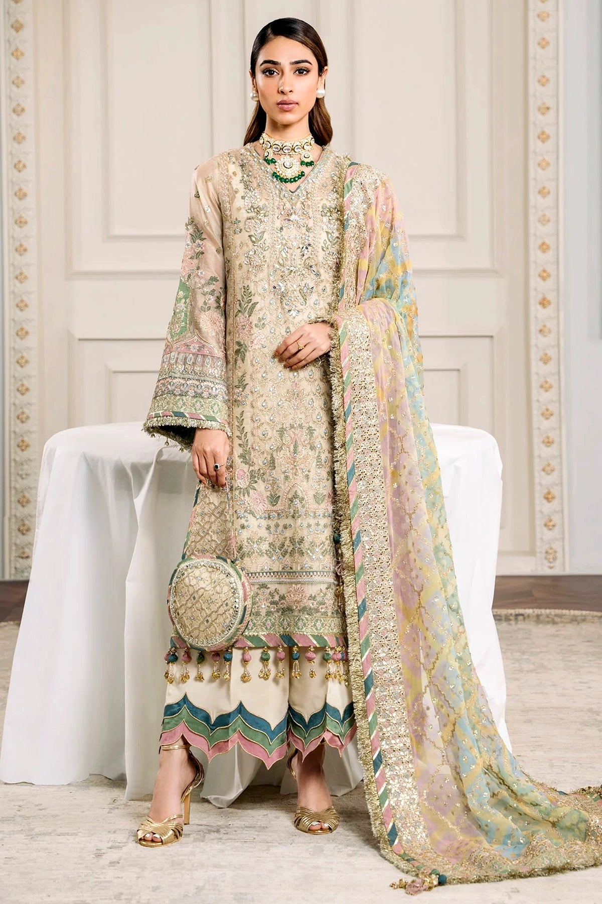 Buy Heavy Embroidered Masuri Kurta Palazzo Suit Online | PinkPhulkari ...